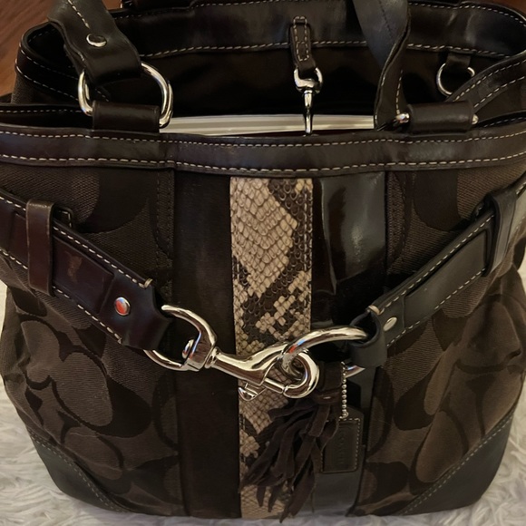 Coach | Bags | Authentic Designer Coach Purse Brown And Animal Print ...